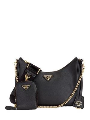 FWRD RENEW Prada Saffiano Re-edition 2005 Shoulder Bag - Black