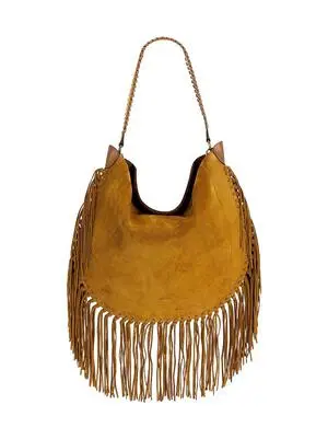 Isabel Marant Étoile Oskan Hobo Soft Zip With Fringe - Brown