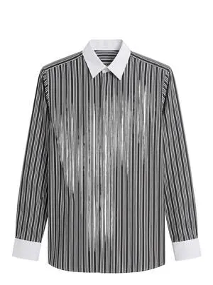 TOM FORD Striped Cotton Shirt - Black