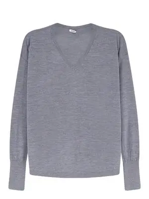 Aspesi Virgin Wool V-neck Sweater - Grey