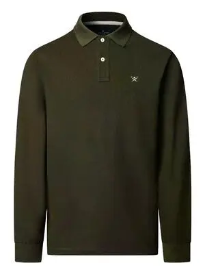 HACKETT LONDON Logo-embroidered Long-sleeve Polo Shirt - Green