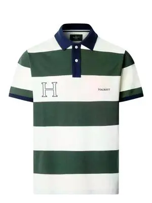 HACKETT LONDON Striped Polo Shirt - Green