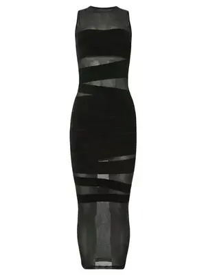 Wolford Sheer-opaque Sleeveless Midi Dress - Black