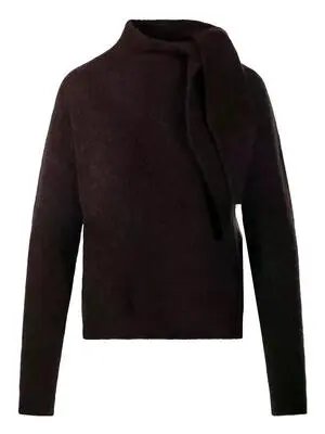 ROBERTO COLLINA Tie-detail Turtleneck Sweater - Brown