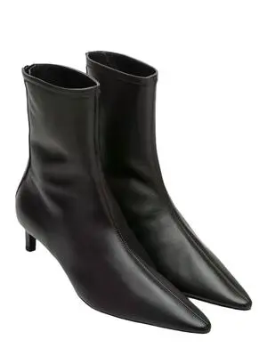 Dear Frances Fio Pointed-toe Leather Ankle Boots - Brown