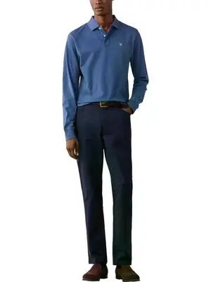 HACKETT LONDON Logo-embroidered Pique Polo Shirt - Blue