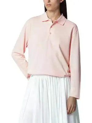 FLORE FLORE Diana Long-Sleeve Polo Shirt Pink