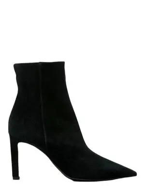 JIMMY CHOO Frankie Suede Pointed-toe Ankle Boots - Black