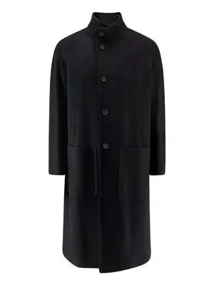 HEVO High-neck Button-up Coat - Black