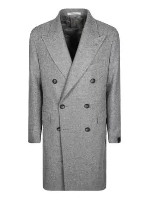 Tagliatore Herringbone Double-breasted Coat - Grey
