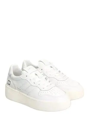 D.a.t.e. Court Platform Leather Sneakers - White