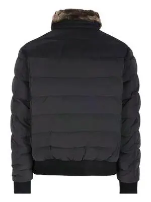 MOORER Padded Faux-fur Trimmed Coat - Blue