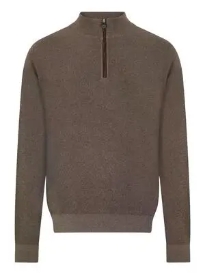 Paul & Shark Quarter-zip Long-sleeve Sweater - Brown