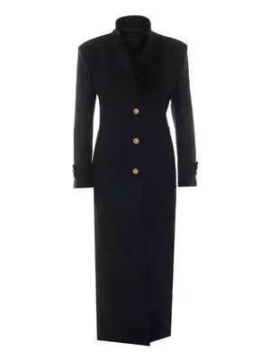 Pinko Single-breasted High Neck Coat - Blue