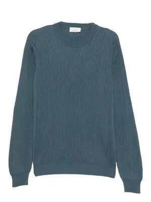ROBERTO COLLINA Ribbed Knit Crew Neck Jumper - Blue