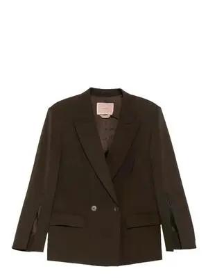 TWINSET Split-sleeve Double-breasted Blazer - Brown