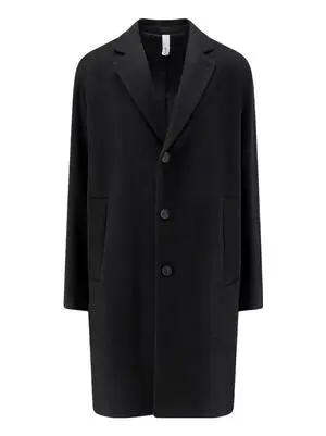 HEVO Cassano Single-breasted Notched-lapel Coat - Black