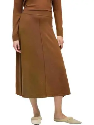 Chinti & Parker A-line Midi Skirt - Brown