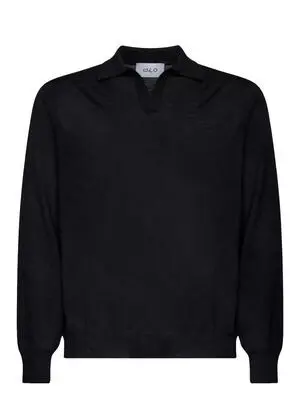 D4.0 Virgin Wool Polo Shirt - Black