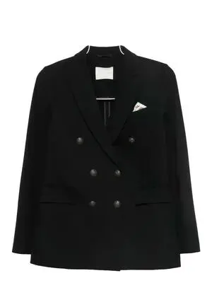 CIRCOLO 1901 Double-breasted Peak-lapel Jacket - Black