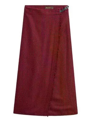 Woolrich Checked Wraparound Midi Skirt - Red