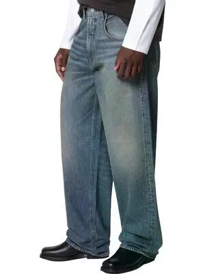 AGOLDE Faded Whiskered Loose-fit Jeans - Blue