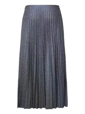 GENNY Pleated Metallic-effect Midi Skirt - Blue