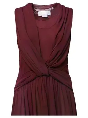 GENNY Maxi Twist-detail Cape Dress - Red