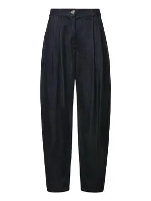 GENNY Pleated Tapered-leg Jeans - Blue