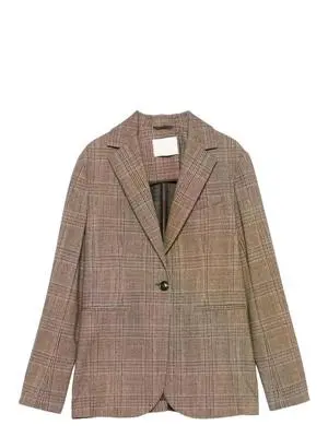 CIRCOLO 1901 Single-breasted Check Blazer - Brown