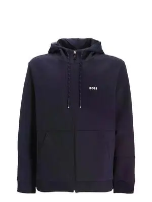 BOSS Colour-block Zip-up Hoodie - Blue