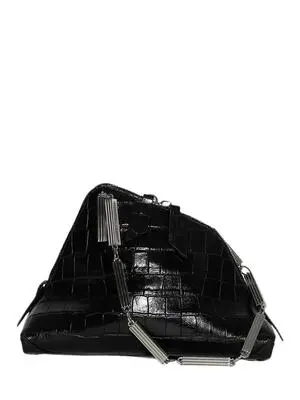 Attico La Scala Croc-effect Shoulder Bag - Black