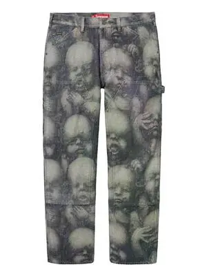 Supreme H.r. Giger Double Knee Jeans - Grey