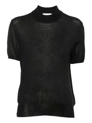 ZANONE Short-sleeve Mock Neck Sweater - Black