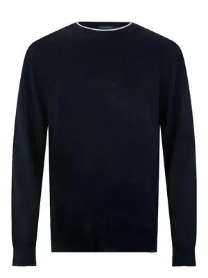 Paul & Shark Crew Neck Fine Knit Sweater - Blue
