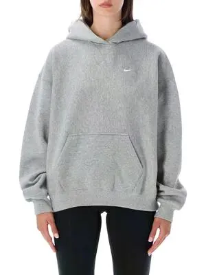 Nike Studio Logo Embroidered Hoodie - Grey
