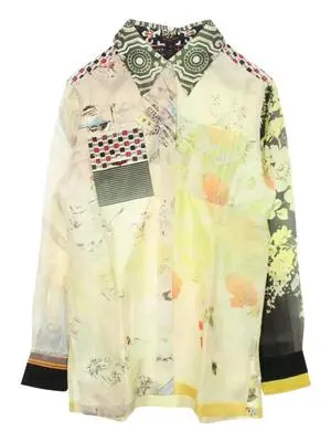 LOUIS VUITTON Graphic Print Silk Shirt - Yellow