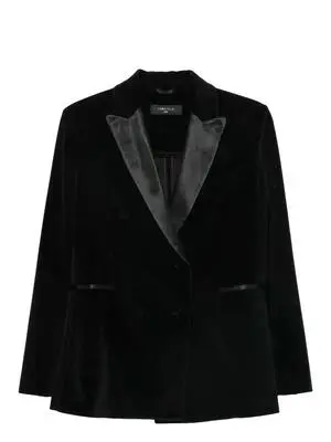 CIRCOLO 1901 Double-breasted Velvet Jacket - Black