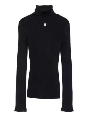 Elisabetta Franchi Logo Plaque Roll-neck Sweater - Blue