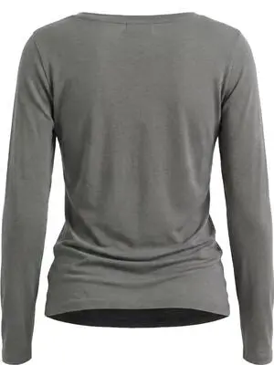PUROTATTO Long Sleeve Crew Neck Jersey Sweater - Grey