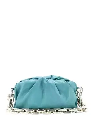 Bottega Veneta The Chain Pouch Leather Shoulder Bag Blue