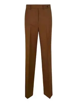 Kiton Pressed Crease Straight-leg Trousers - Brown