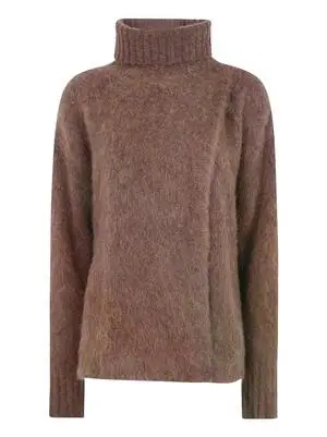 UMA WANG Alpaca-wool Roll Neck Sweater - Brown