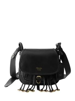 Prada Corsaire Aged Leather Mini Shoulder Bag - Black