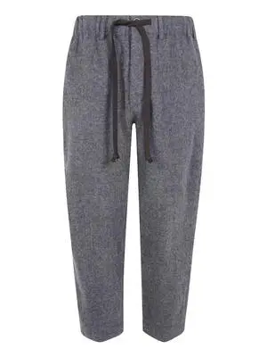 UMA WANG Drawstring Wide-leg Wool Trousers - Grey