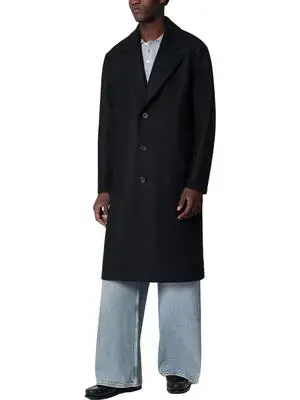 Harris Wharf London Virgin Wool Notch Lapel Coat - Blue