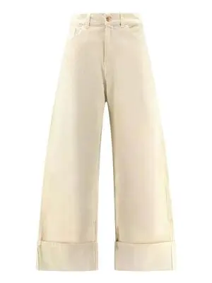 3x1 Wide Leg Turn-up Cuff Jeans - Neutrals