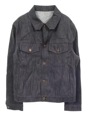 LOUIS VUITTON 2010s Shadow Monogram Denim Jacket - Grey