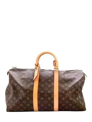 LOUIS VUITTON Keepall Monogram Canvas 45 Satchel - Brown