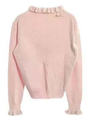LOUIS VUITTON Long Sleeve Sweater With Logo Plaque - Pink